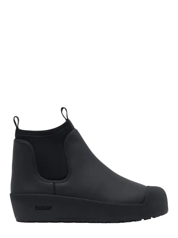 Bally Leather Curling Bootie - Black