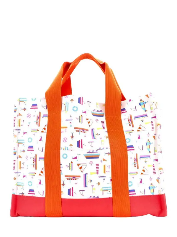 Hermès Petit Chartier Printed Toile Large Nappy Bag - Multicolor