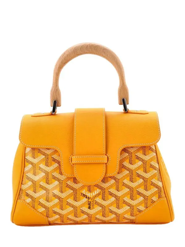 Goyard Saigon Top Handle Mini Bag Coated Canvas With Leather - Orange