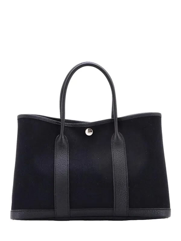 Hermès Garden Party 30 Tote Toile And Leather - Noir