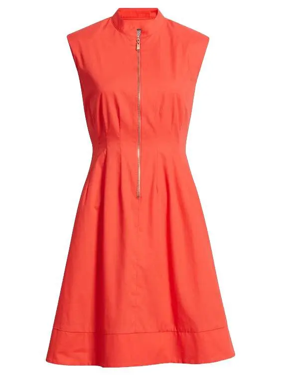 Vince Camuto Sleeveless Cotton Dress - Coral