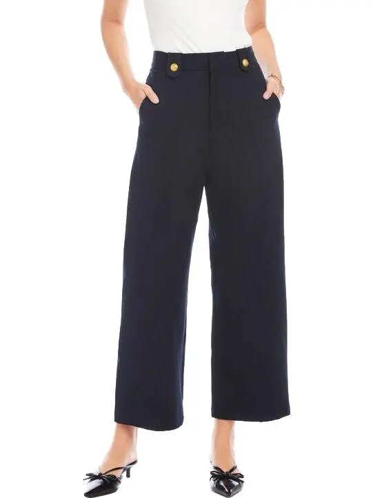Fifteen Twenty Janice Crop Wide Leg Pants - Midnight Blue