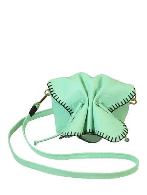 Carlos Falchi Mini Butterfly Leather Bag - Lime