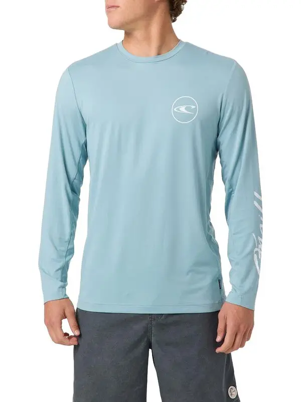 O'Neill Logo Upf Long Sleeve Performance Graphic T-shirt - Stone Blue