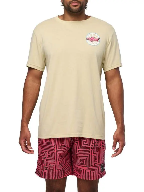 MAUI & SONS Aggro Logo Graphic T-shirt - Sand