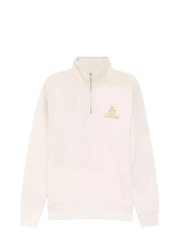 CAVENDISH Zip-up Logo Sweatshirt - Neutrals