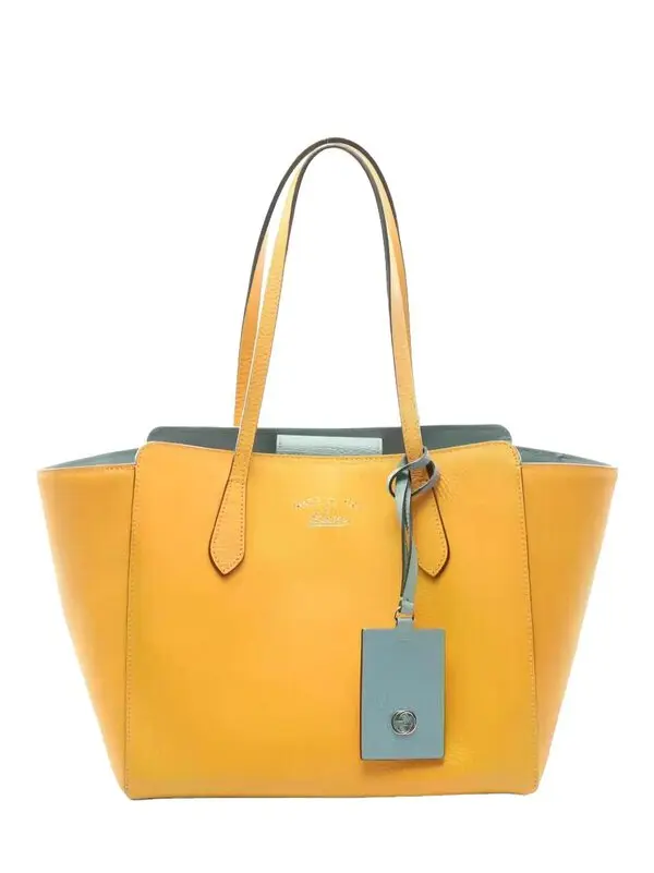Gucci 2010s Leather Swing Tote Bag - Yellow