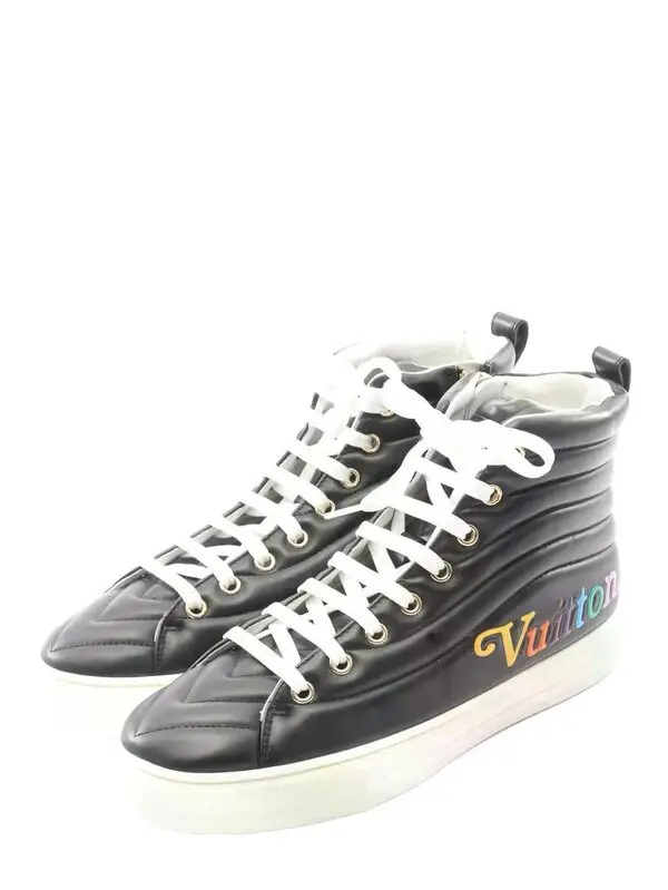 LOUIS VUITTON Stellar Line High-top Leather Sneakers - Black