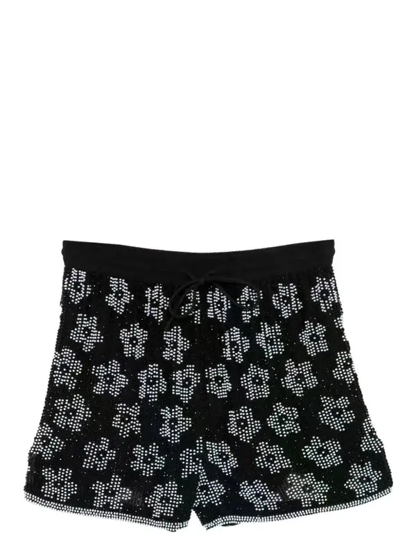 Ashish Floral Sequin Shorts - Black
