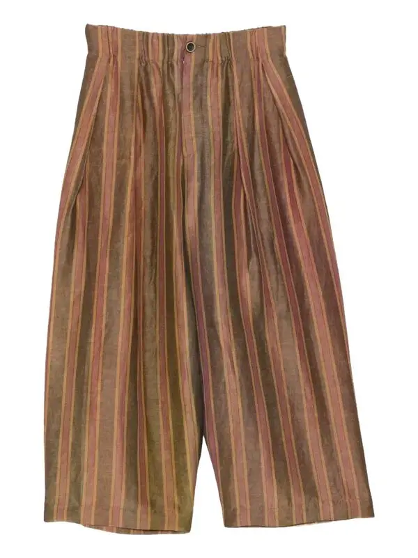 UMA WANG Striped Trousers - Brown