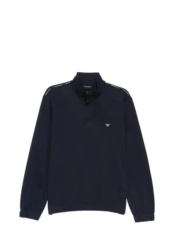 Emporio Armani Embroidered Zip Up Sweatshirt - Blue
