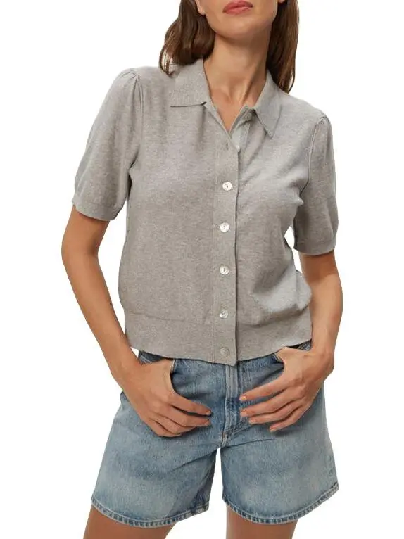 Michael Stars Button-front Knit Shirt - Heather Grey