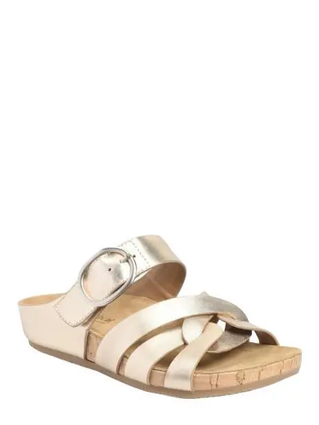 COMFORTIVA Gianna Platform Wedge Slide Sandals - Gold