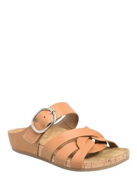 COMFORTIVA Gianna Platform Wedge Slide Sandals - Luggage