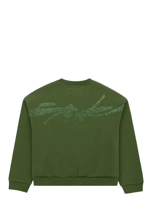 SP5DER Rhinestone Tm Crewneck Sweatshirt - Green