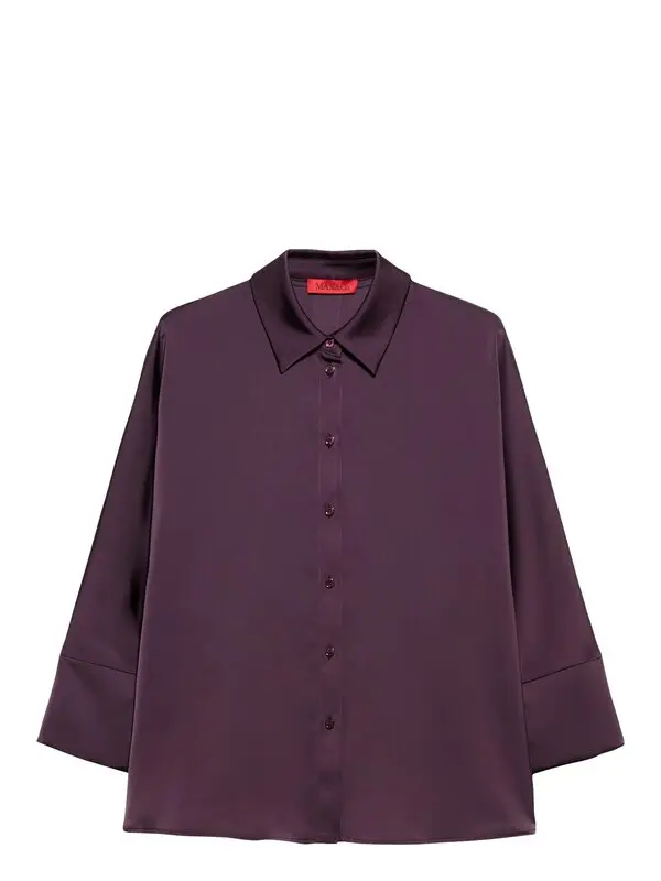 Max & Co. Satin Button-up Shirt - Brown