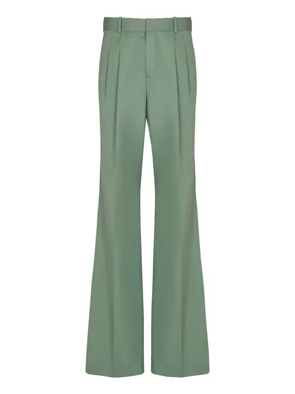 Balmain Cotton Pleated Trousers - Green