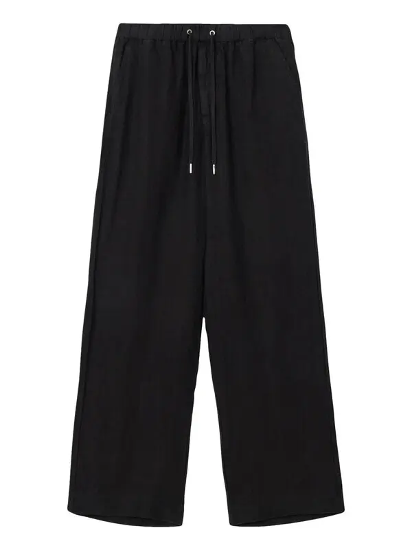 ALLSAINTS Linen Straight Trousers - Black