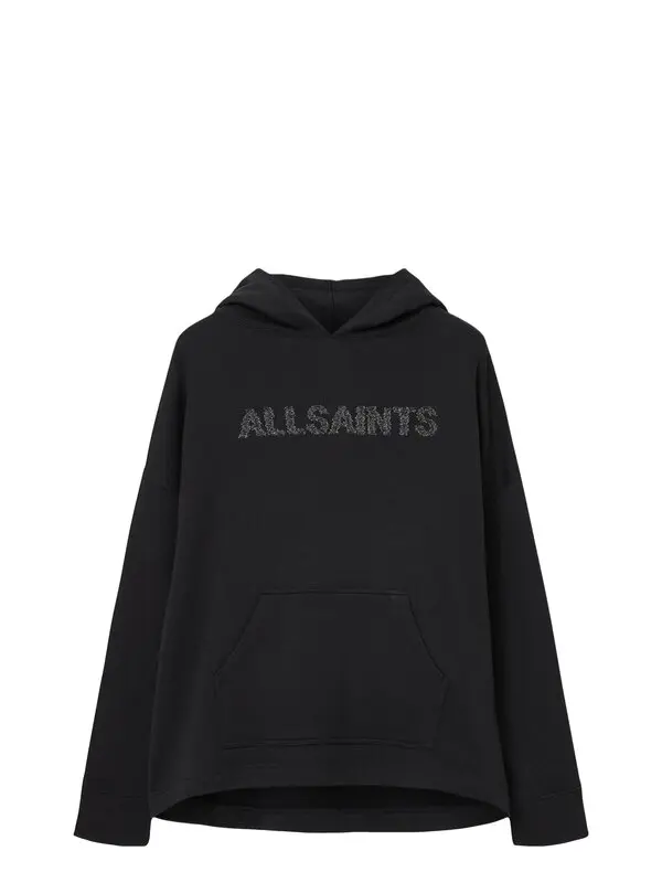 ALLSAINTS Organic Cotton Pin-detail Etienne Hoodie - Black