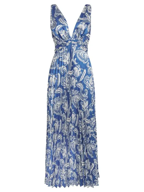 Sandro Floral V-neck Maxi Dress - Blue