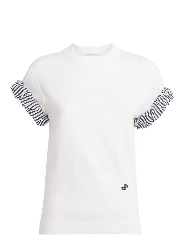 PATOU Cotton Rolled-sleeve T-shirt - White