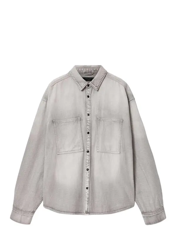 ALLSAINTS Al Oversized Denim Shirt - Grey
