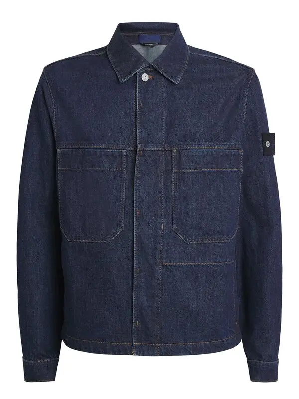 Stone Island Denim Coach Jacket - Blue