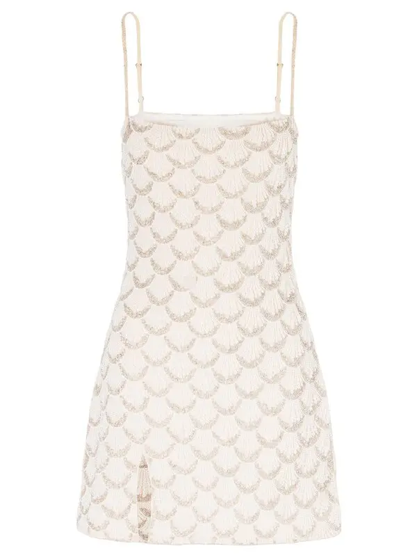 Staud Las Palmas Embellished Mini Dress - White