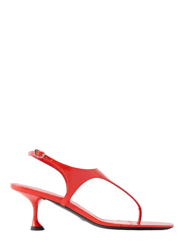 Proenza Schouler Glossed Leather Thong Sandals - Orange
