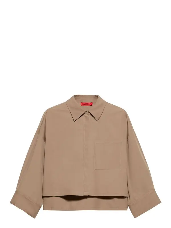Max & Co. Cotton Cropped Shirt - Grey