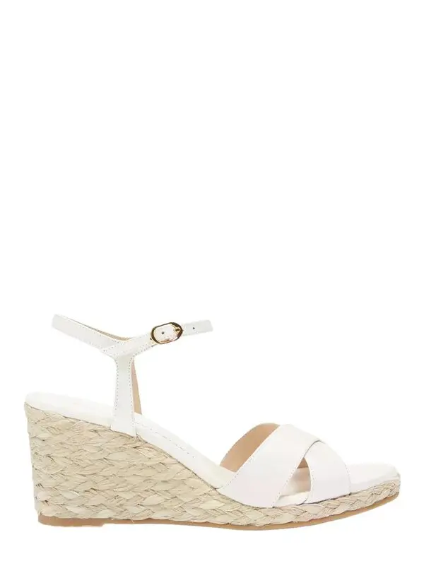 STUART WEITZMAN Espadrille Crisscross Sandals - White