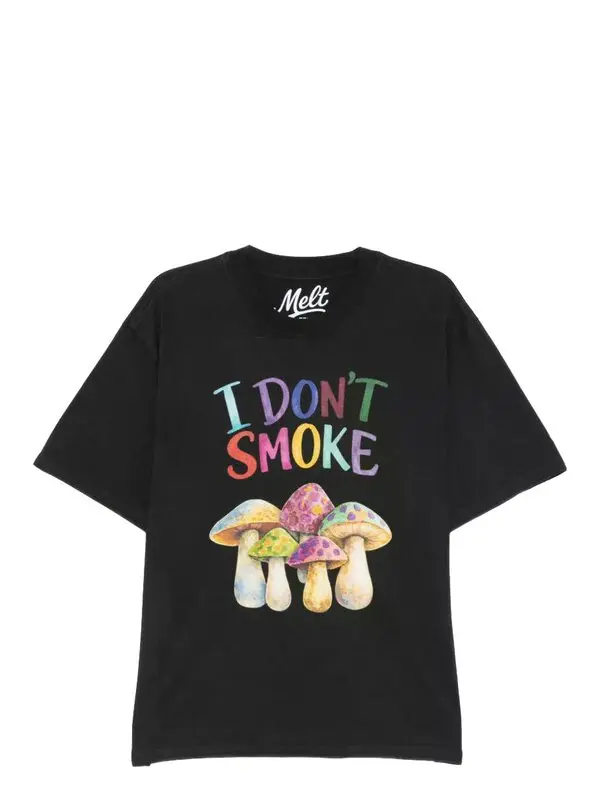 MELT Mushroom Print T-shirt - Black