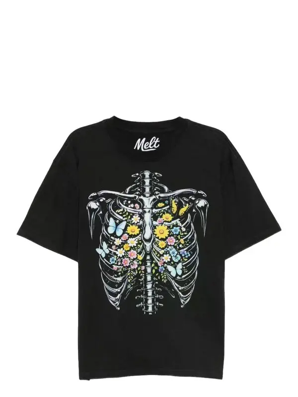 MELT Floral Skeleton T-shirt - Black