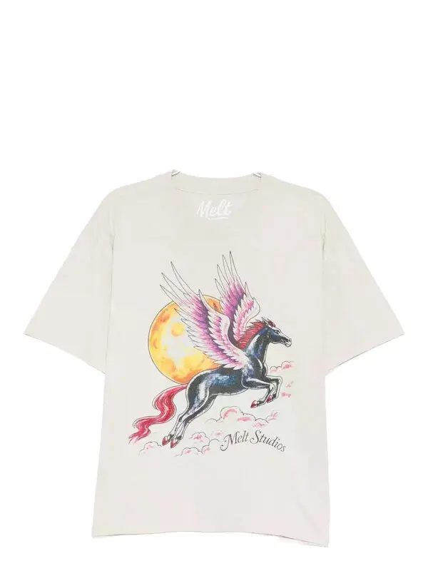 MELT Pegasus-print T-shirt - Neutrals