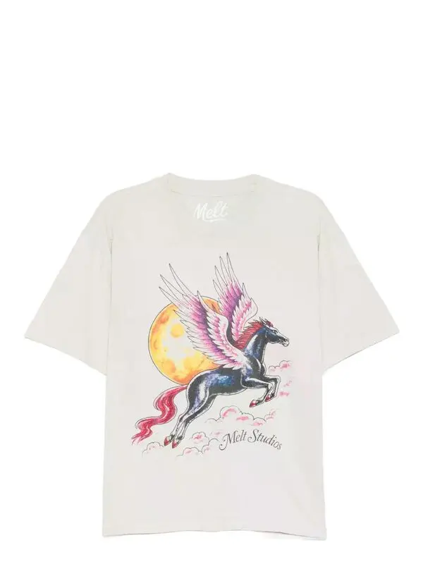 MELT Pegasus-print T-shirt - Neutrals