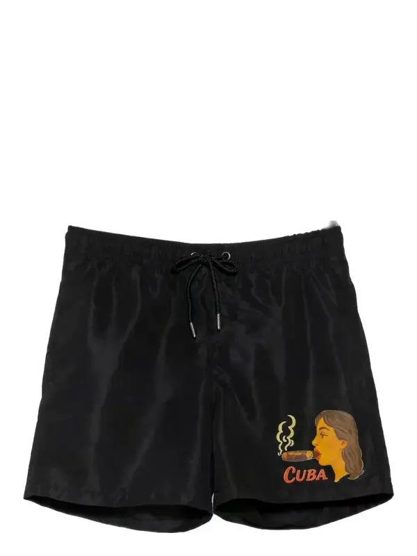 MELT Graphic Drawstring Shorts - Black