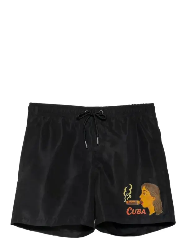 MELT Graphic Drawstring Shorts - Black
