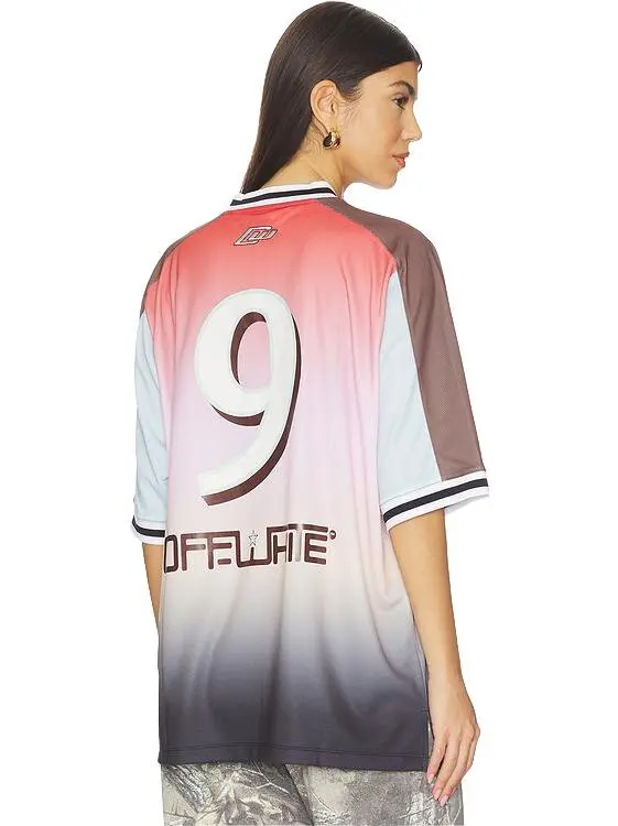 Off-White Soccer Tee - Soft Pink & Black
