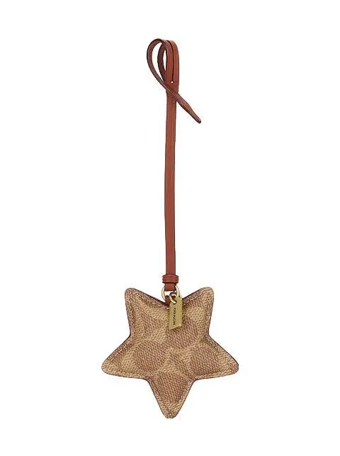 COACH Star Puffy Signature Bag Charm - Tan Caramel