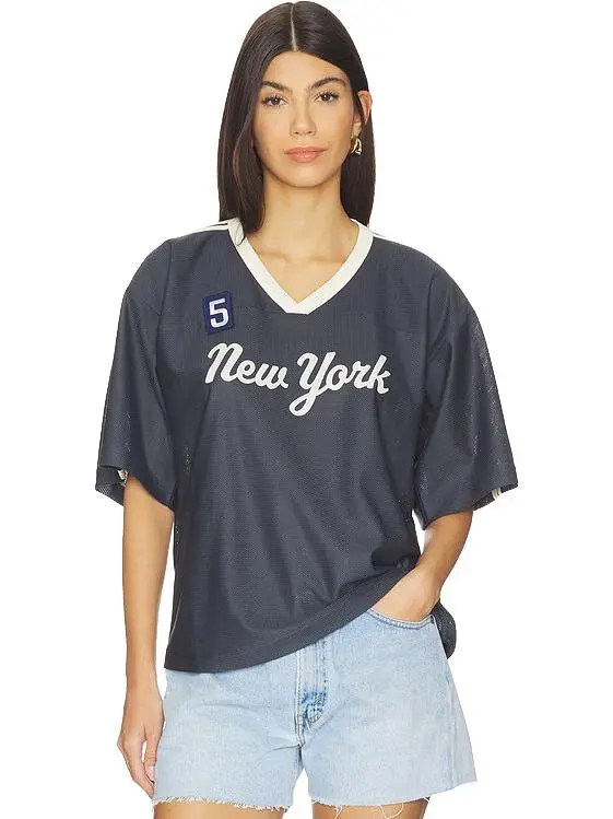 LOVERS AND FRIENDS Wyatt Jersey Top - Navy Blue
