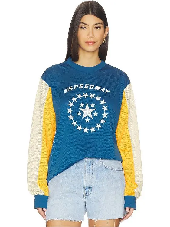 ARAMINTA JAMES Speedway Long Sleeve Tee - Maritime Blue