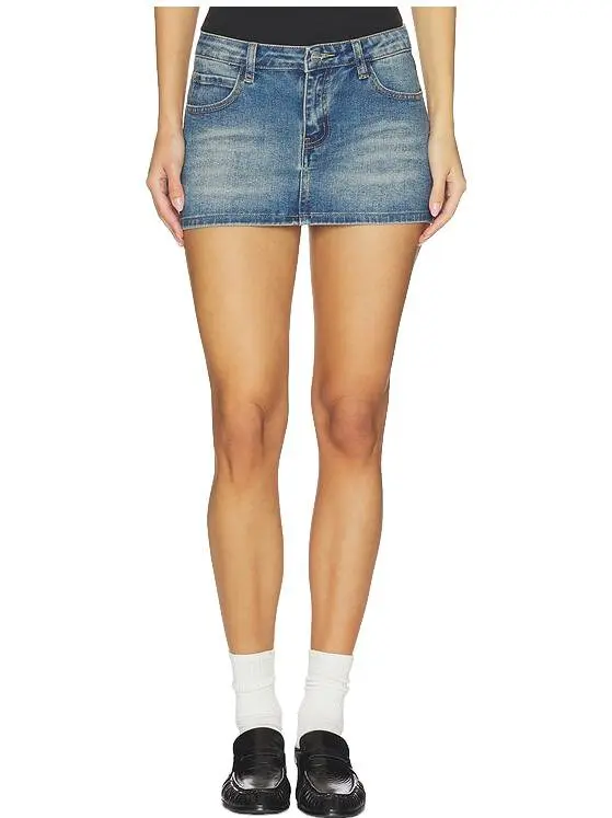 Superdown Lathan Denim Mini Skirt - Blue Wash