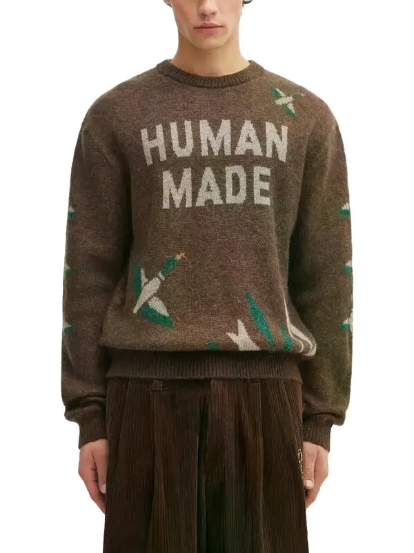 HUMAN MADE Crewneck Sweater - Brown