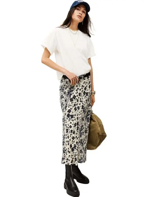 Ba&sh Maelys Flared Long Skirt - White
