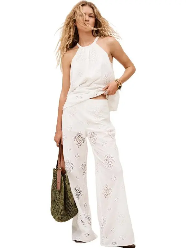 Ba&sh Mike Wide-leg Pants - White