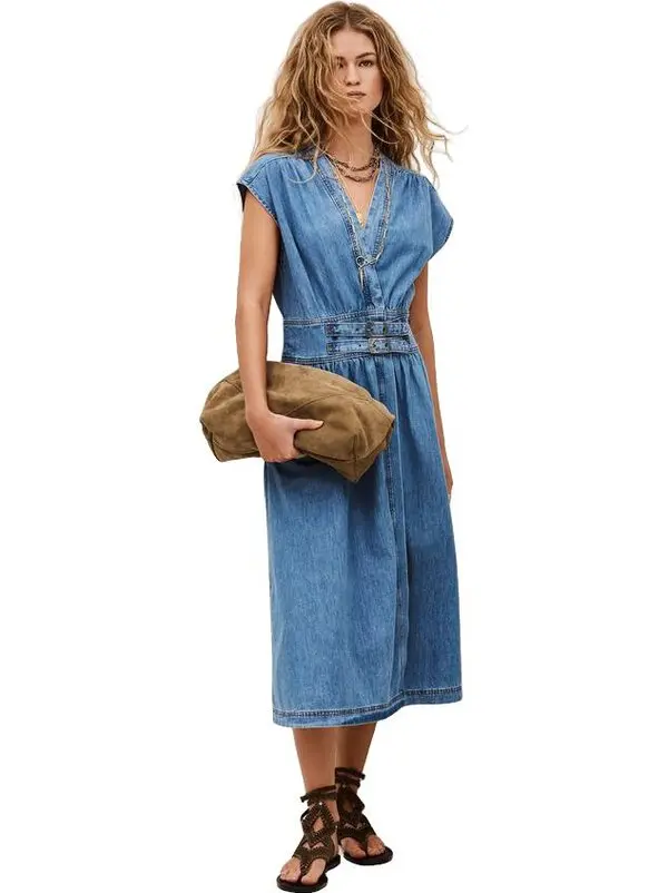 Ba&sh Love Midi Dress - Blue
