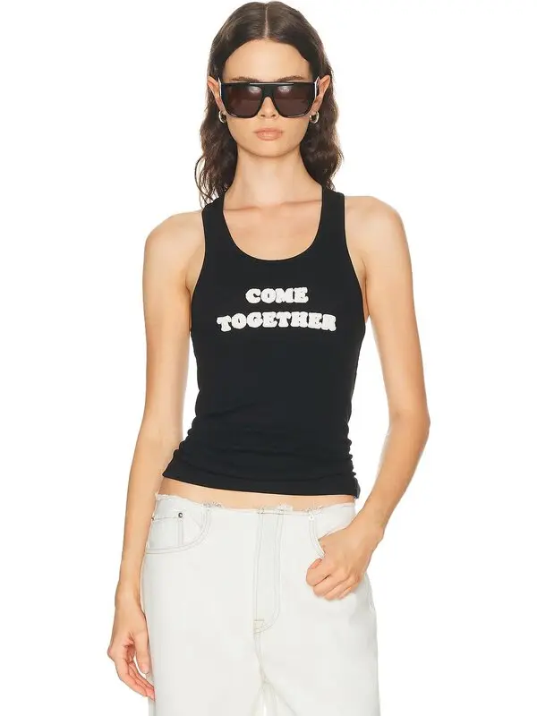 Stella McCartney Come Together Slogan Tank Top - Black