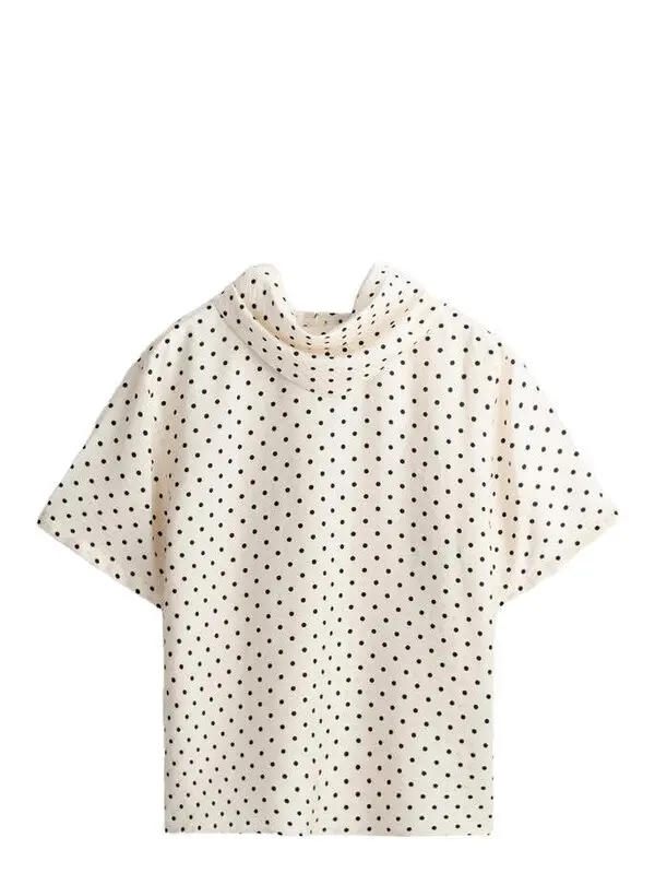 Cos Draped Scarf-detail Top - White