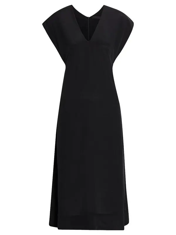 Wardrobe.NYC Silk-crepe Midi Dress - Black