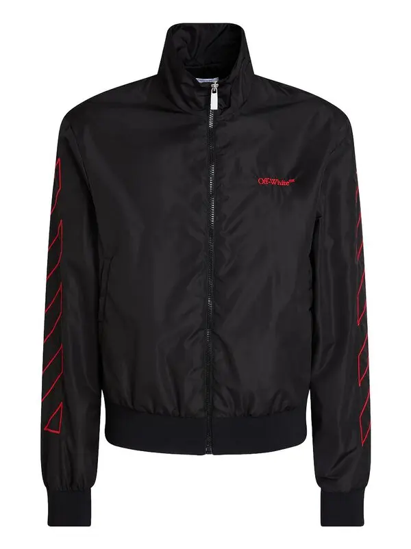 Off-White Embroidered Shell Bomber Jacket - Black
